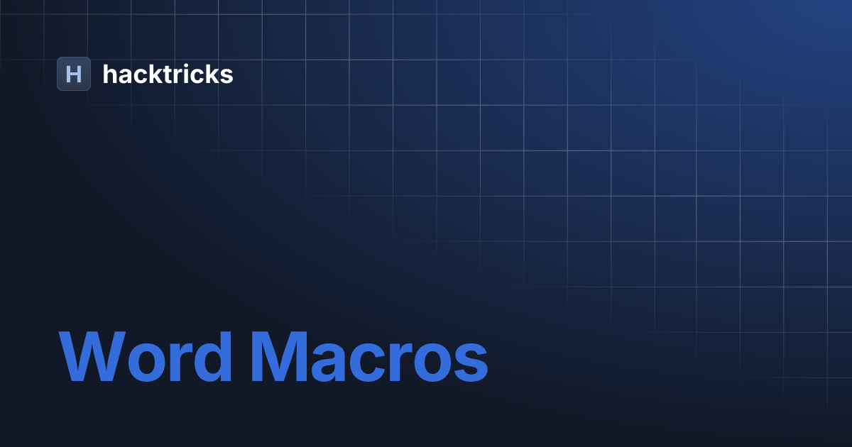 Word Macros | hacktricks